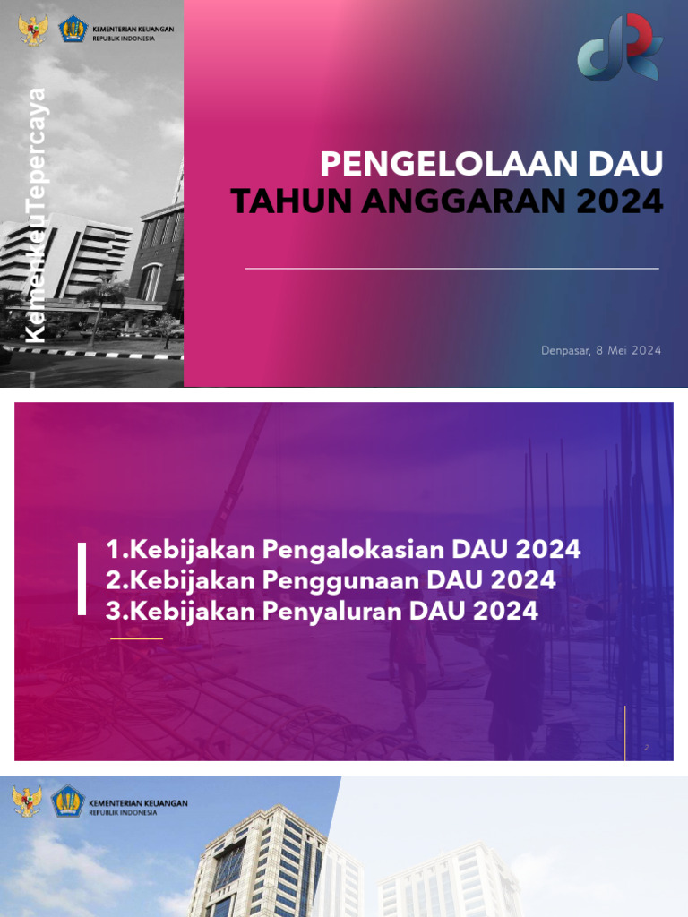 Kebijakan DAU 2024 dan Alokasinya | PDF