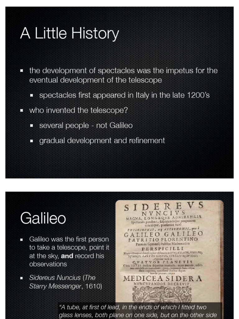 Telescopes History Optics | PDF | Astronomy | Optics