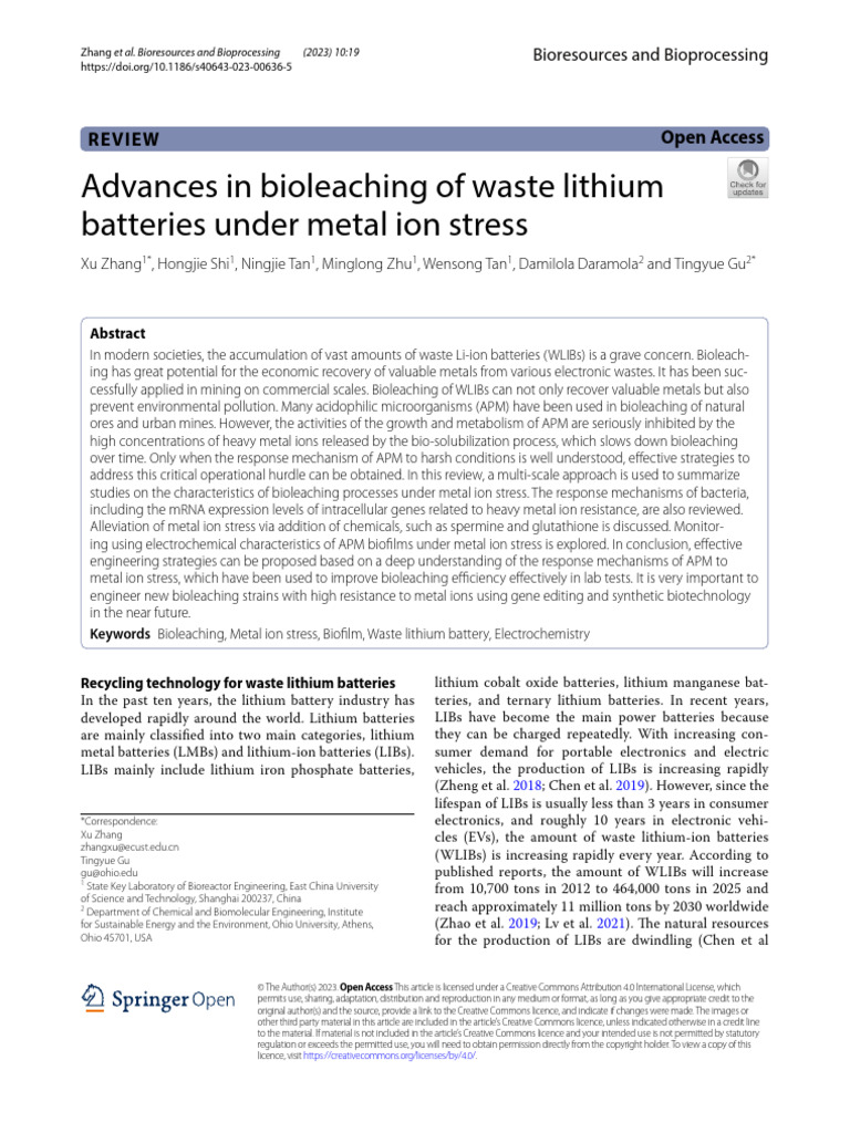 Bioleaching Metal Ion Stress | PDF | Biofilm | Reactive Oxygen Species