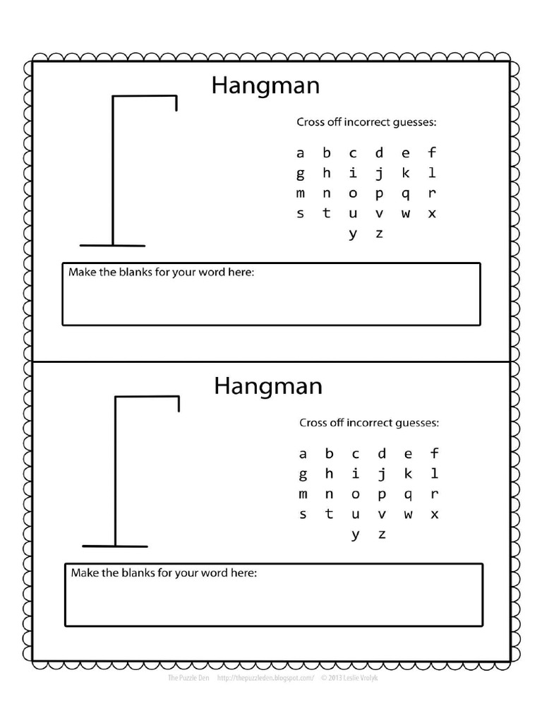 Hangman No Outlines | PDF