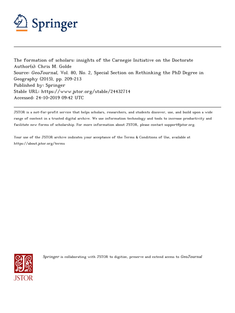 The formation of scholars | PDF | Doctor Of Philosophy | Mentorship