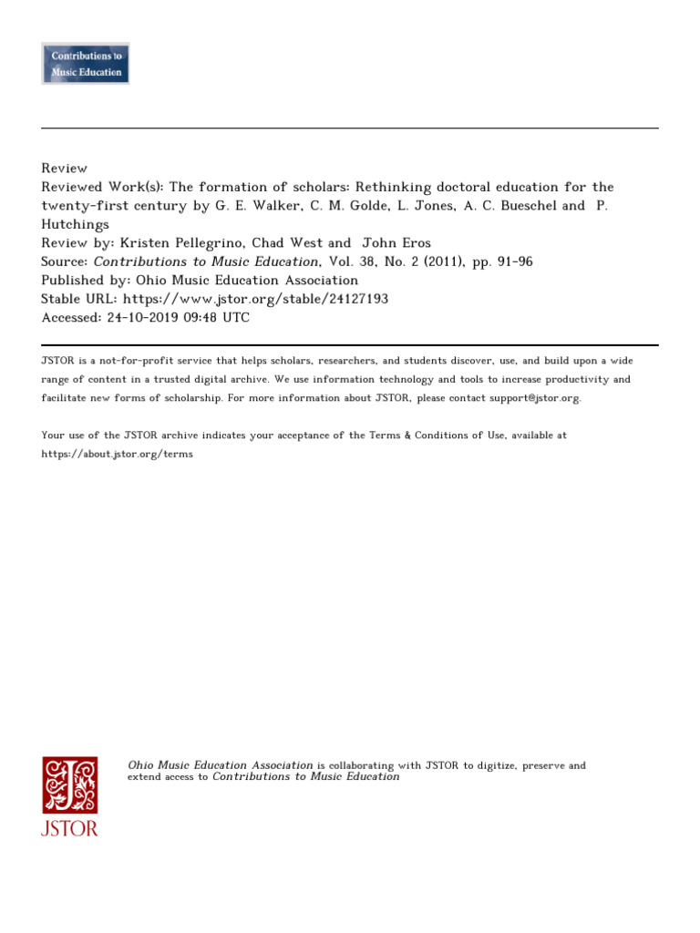 The Formation of Scholars - Rethinking Doctoral Education For The ...