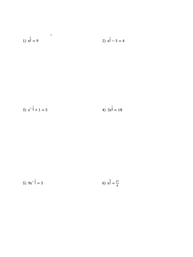Solving Equations With Exponents | PDF