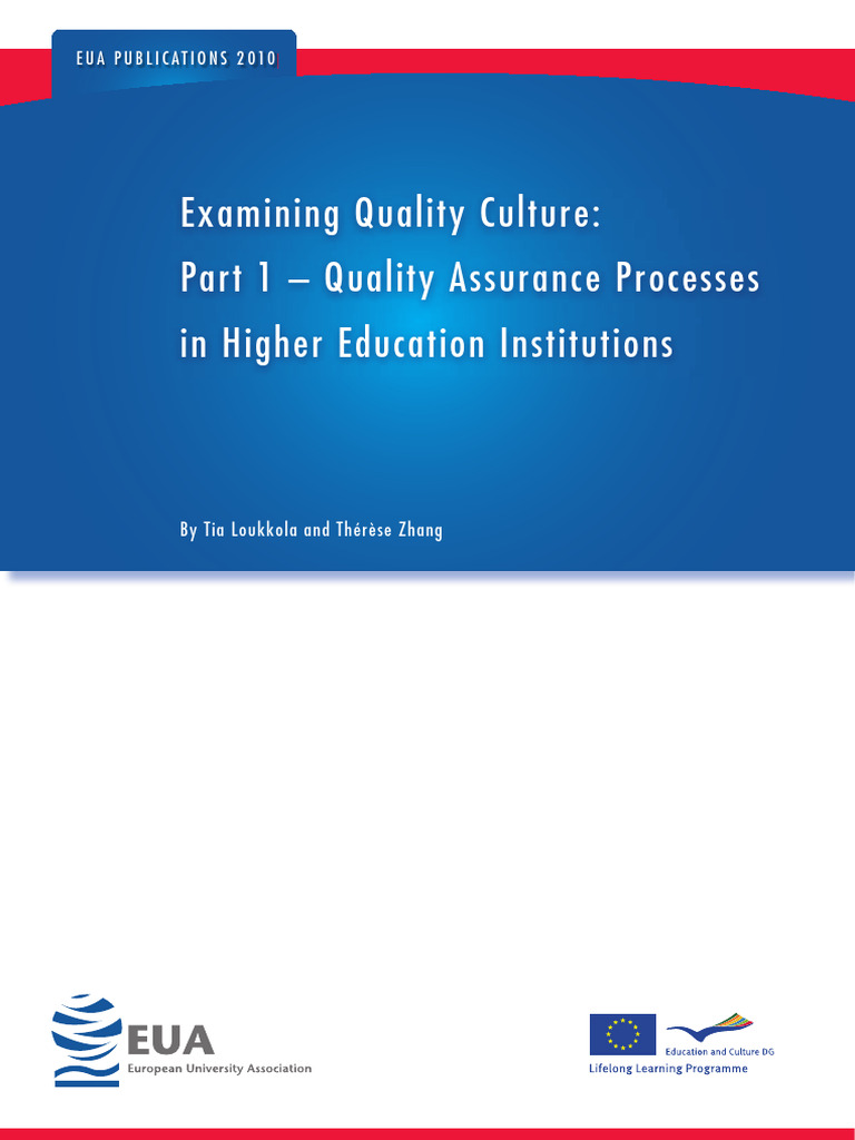 Examining Quality Culture Part I Quality Assurance Processes in Higher ...