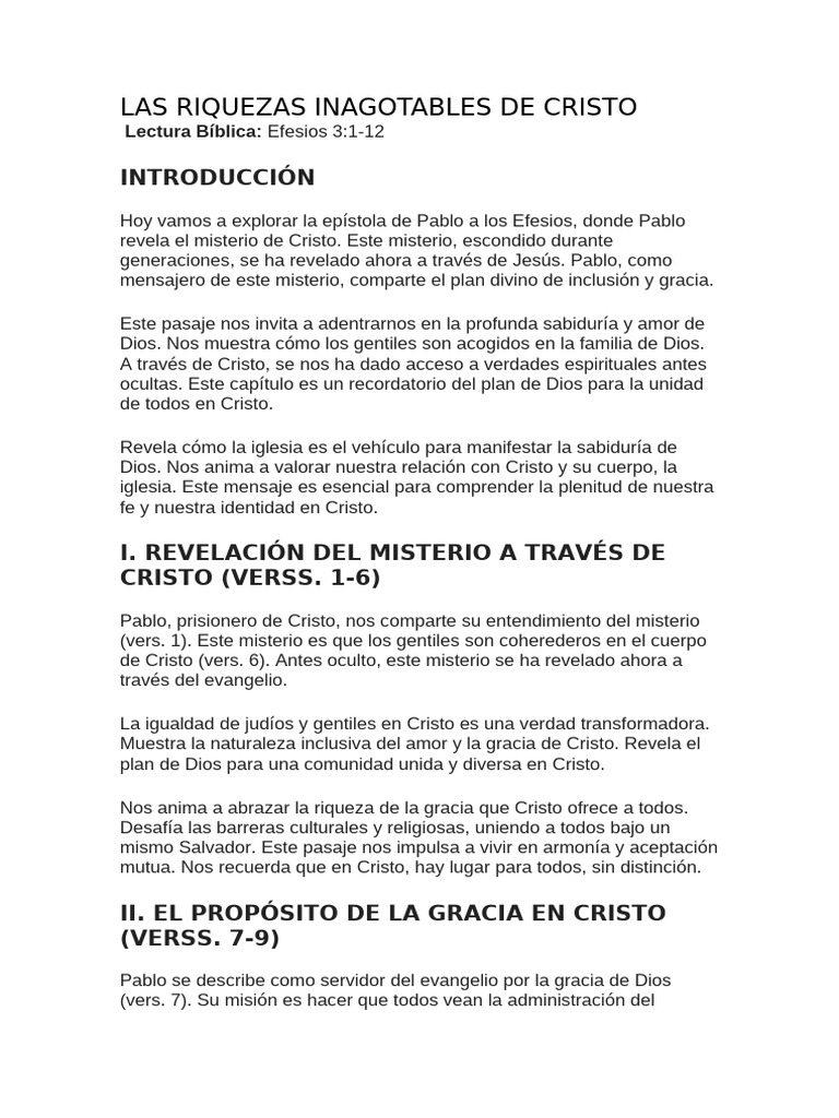 Las Riquezas de Cristo | PDF | Cristo (título) | Gracia divina