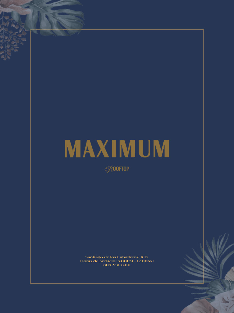 Menú del Restaurante Maximum Rooftop | PDF | Alimentos | Cocina