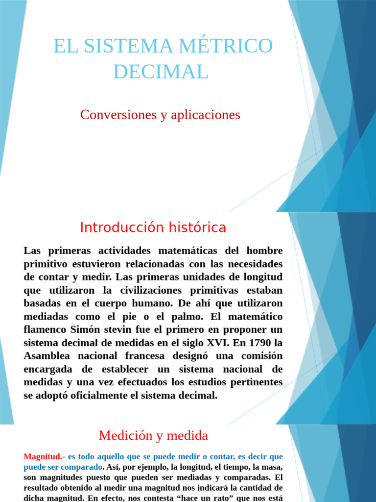 Introducción al Sistema Métrico Decimal | PDF | Sistema Internacional ...
