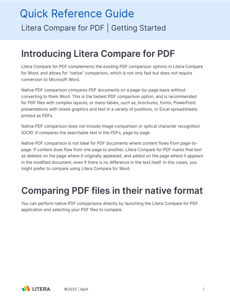 Litera Compare for PDF Overview | PDF | Microsoft Word | Software