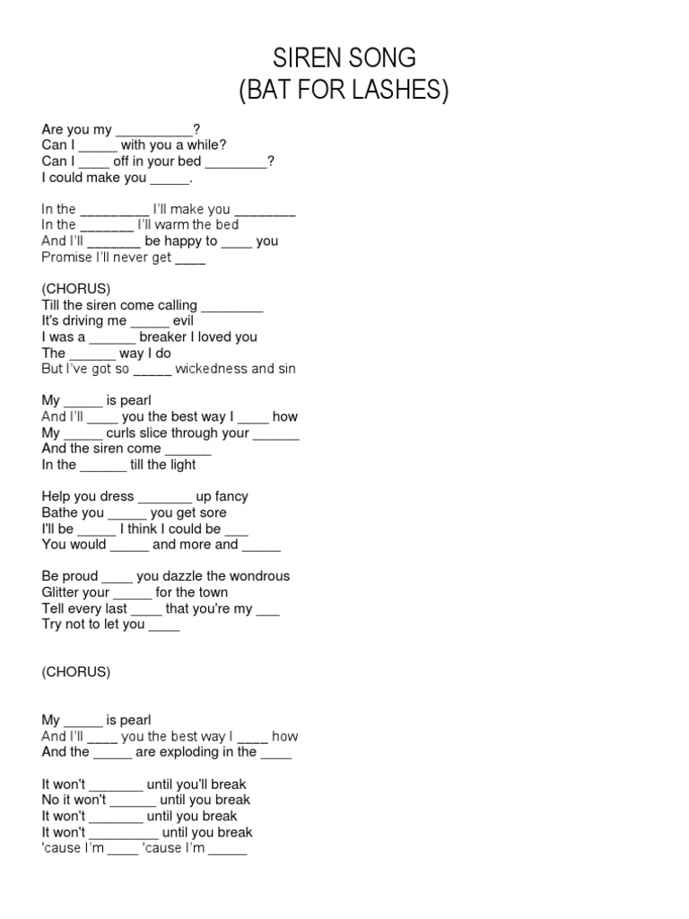 Siren Song Lyrics Analysis | PDF