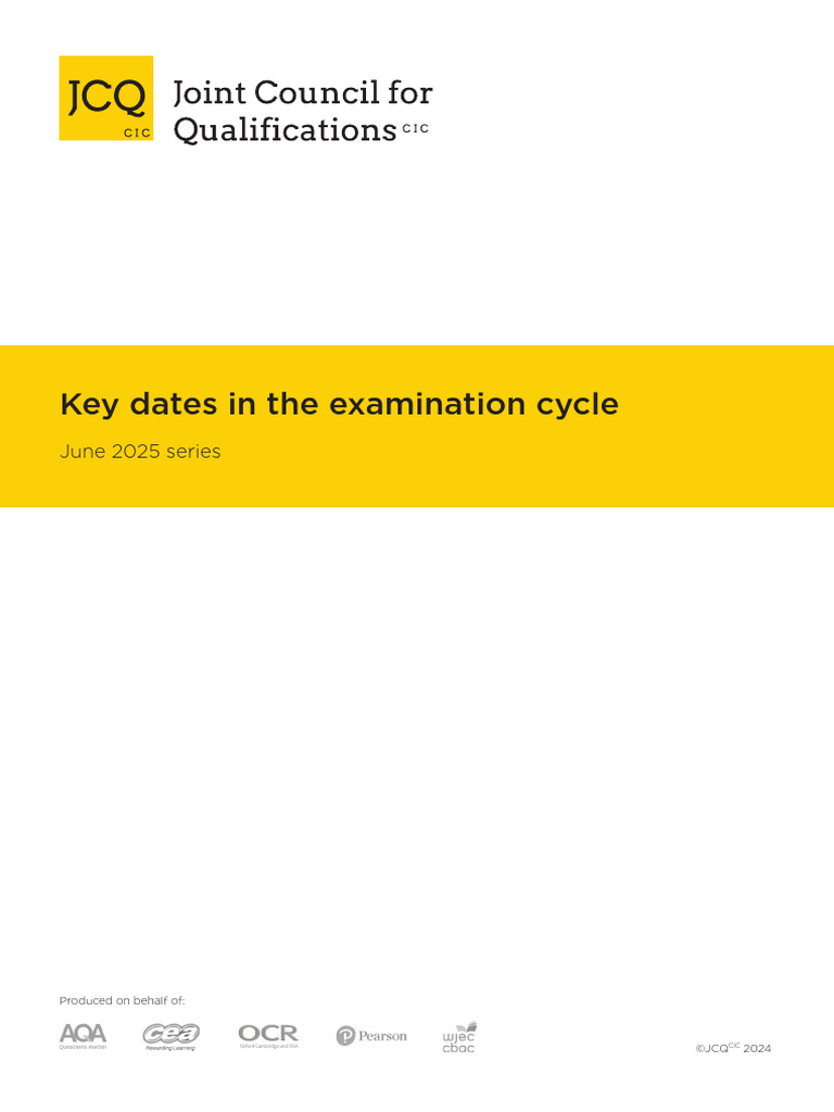 June 2025 Exam Key Dates Overview | PDF | Career And Technical ...