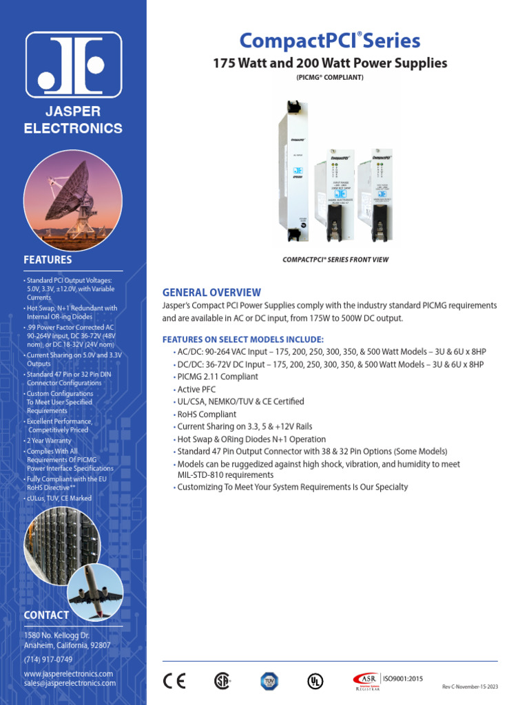 Compactpci Pci174 1022 4ss | PDF | Power Supply | Manufactured Goods