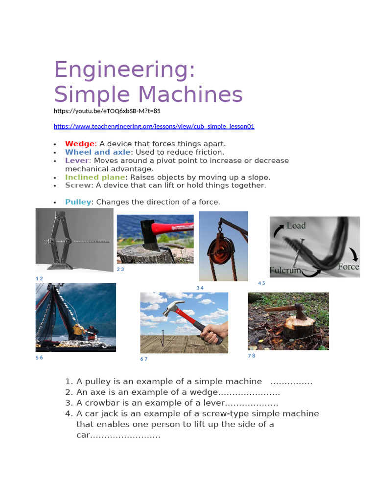 A Pulley Is An Example of A Simple Machine | PDF
