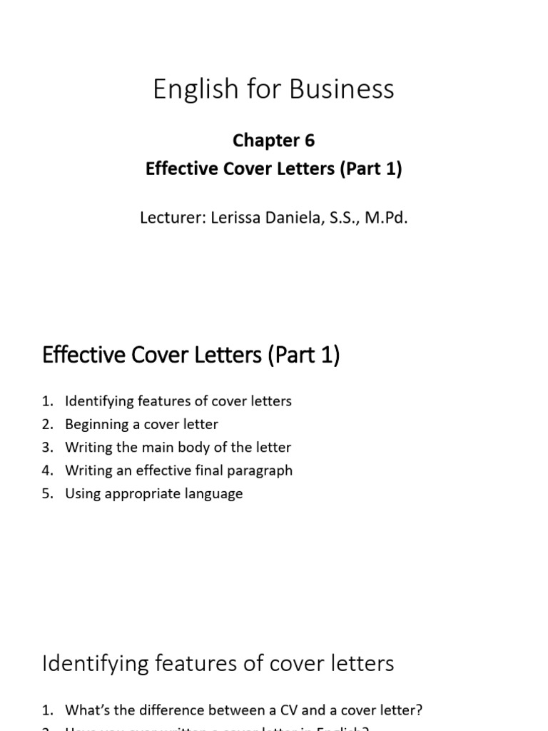 Writing Effective Cover Letters Guide | PDF