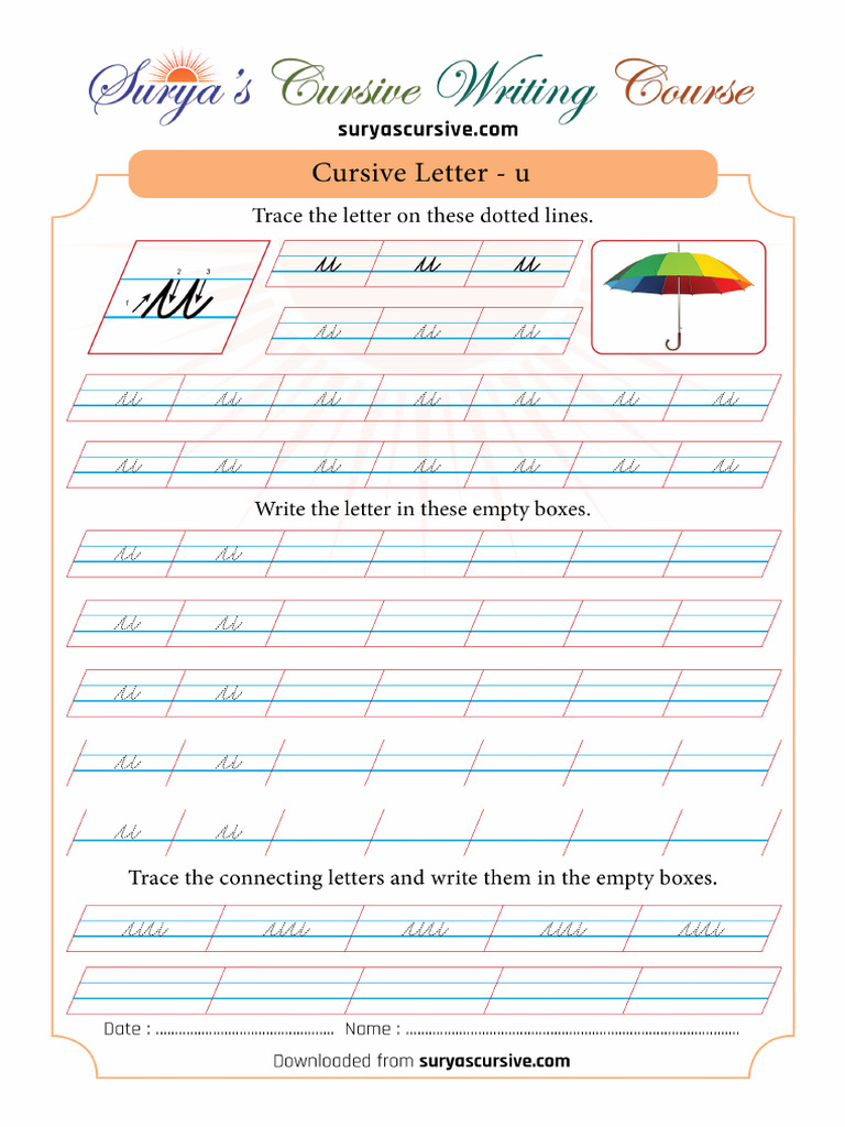 Cursive Small Letter U | PDF