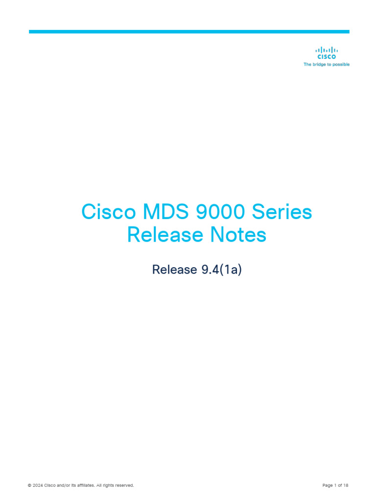 Cisco Mds 9000 NX Os Release Notes 941a | PDF | Telecommunications ...