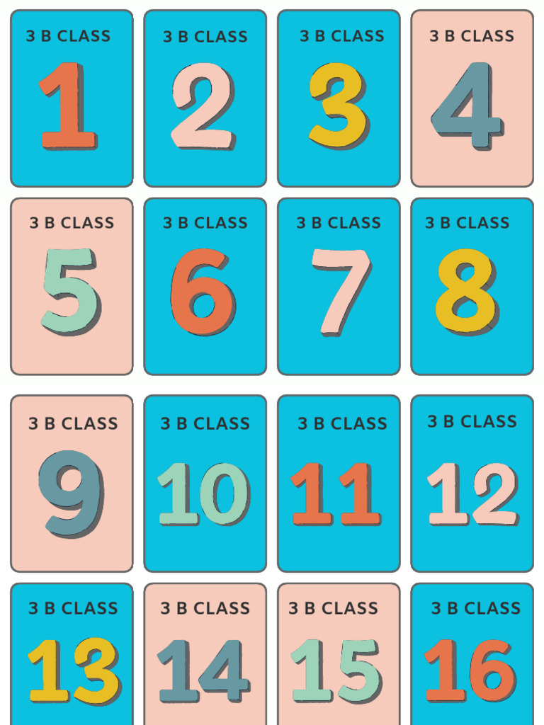 White Colorful Numbers From 1 To 20 Flashcards - 20250420 - 140504 ...
