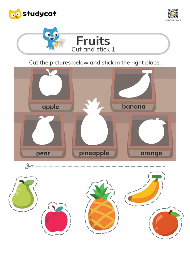 Cut and Stick Fruit Activity | PDF