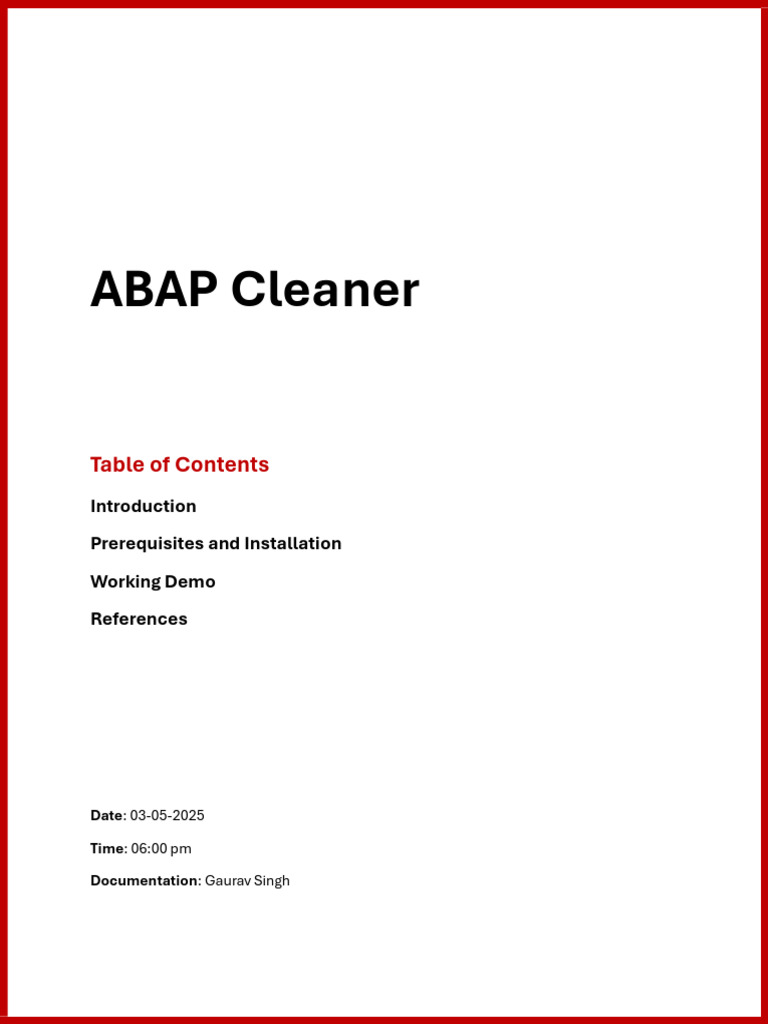 ABAP Cleaner - User Manual | PDF | Eclipse (Software) | Computer Engineering