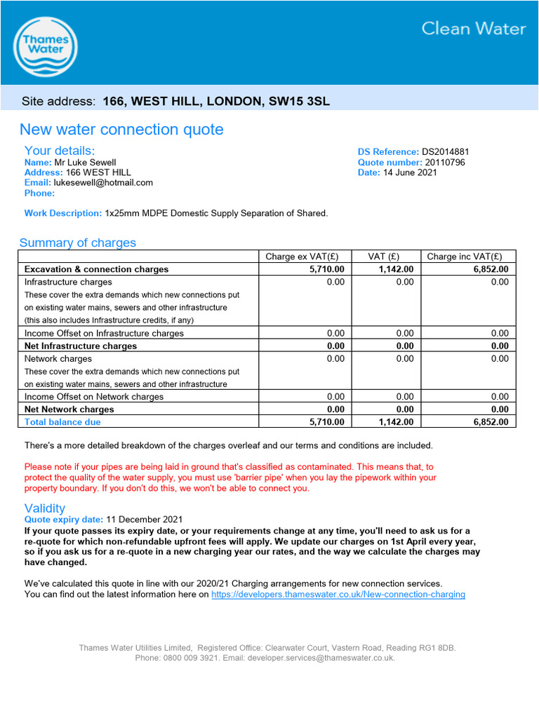 Quote DS2014881 | PDF | Pipe (Fluid Conveyance) | Value Added Tax