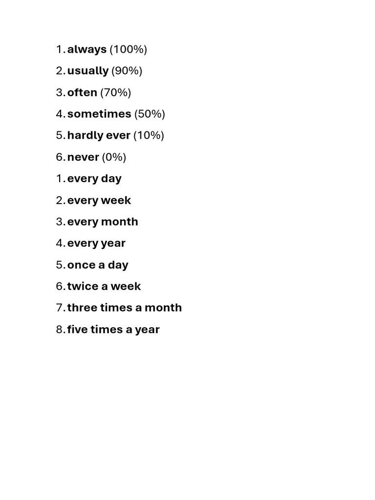 Present Simple Frequency | PDF