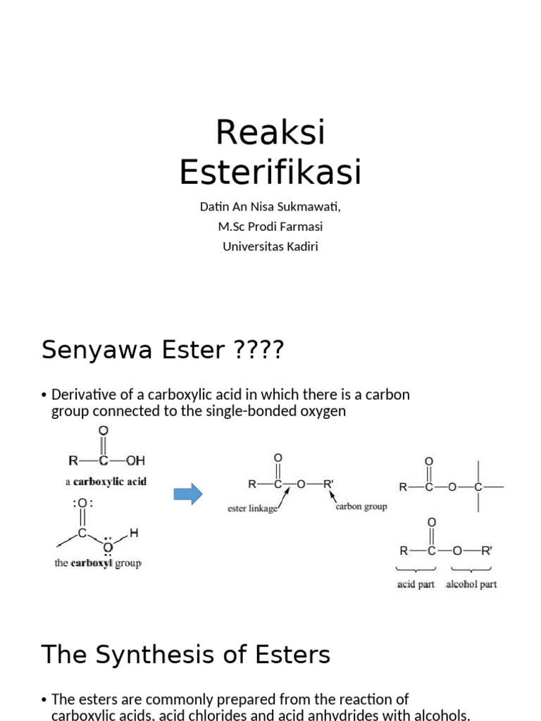 Reaksi Esterifikasi | PDF