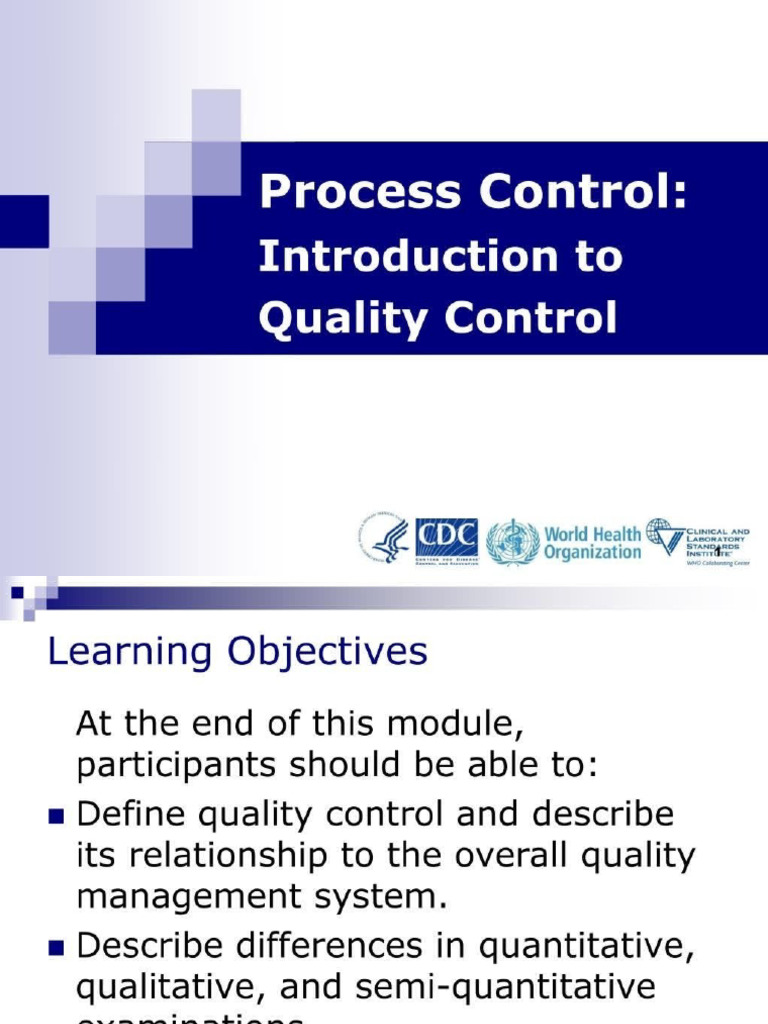 PROCESS CONTROL-INTRODUCTION TO QUALITY CONTROL MODULE 6 | PDF