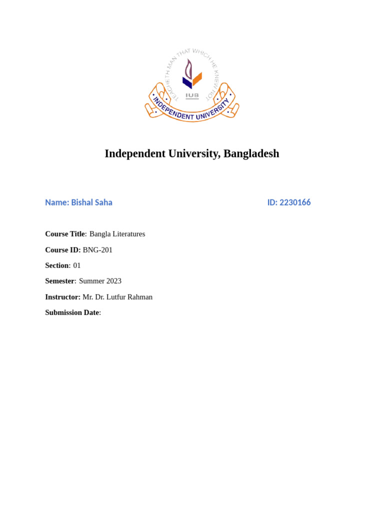 Bangla Assignment | PDF