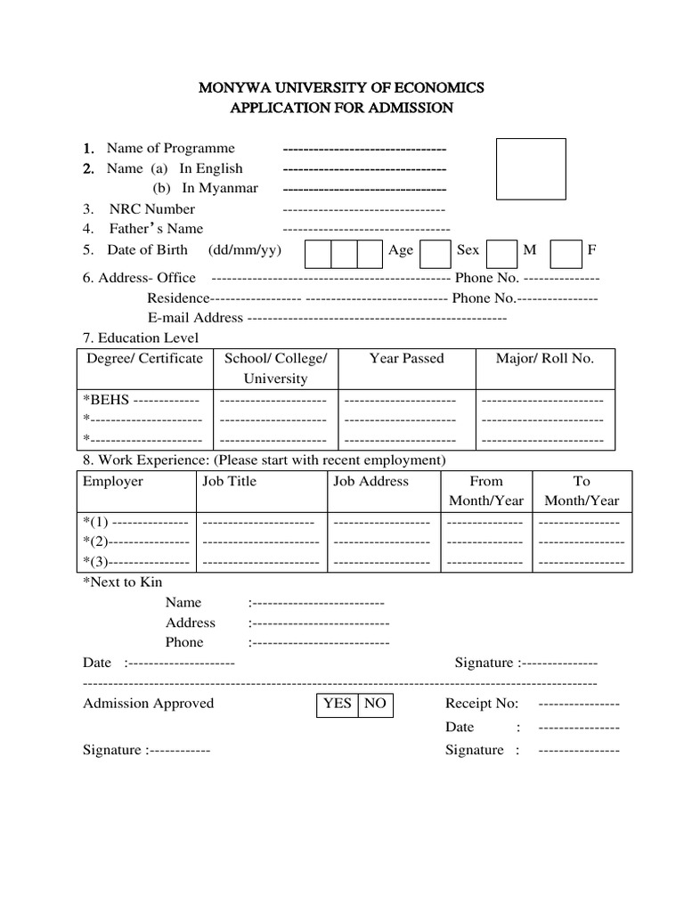 DBS Application Form 2024 | PDF