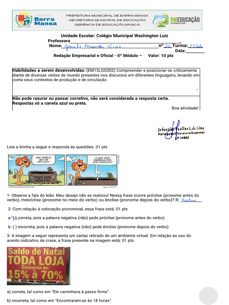 Simulado - IIº Módulo Respondido | PDF | Linguística