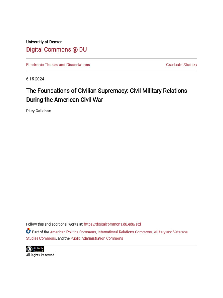 Civil-Military Relations During The American Civil War During The ...