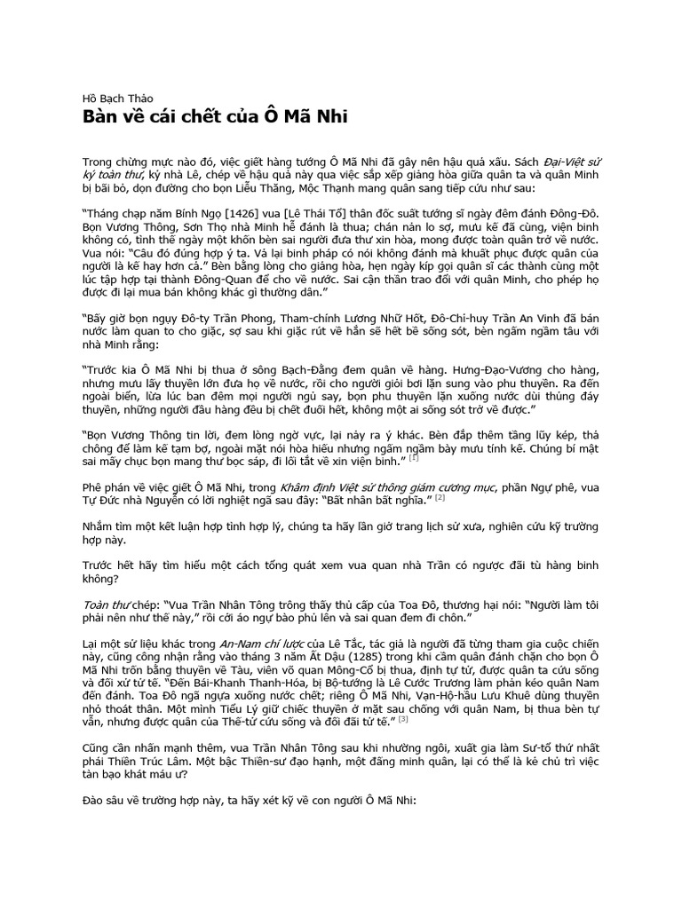 Ban Ve Cai Chet o Ma Nhi | PDF