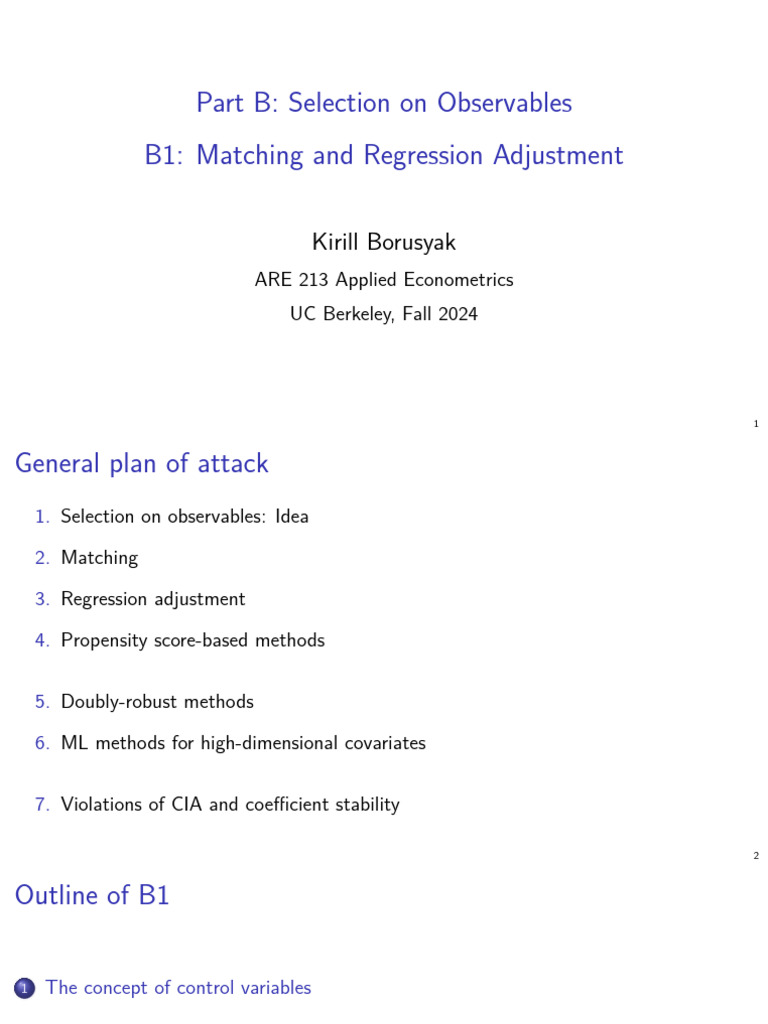 B1 Regression Adjustment | PDF | Regression Analysis | Bootstrapping (Statistics)