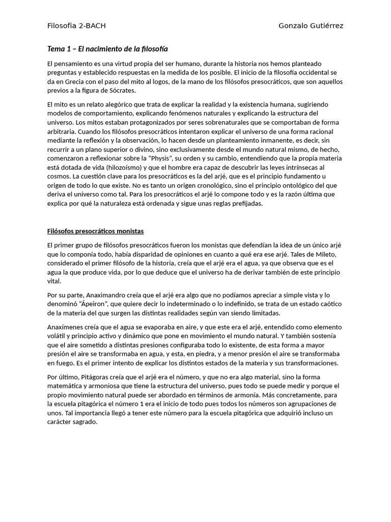 Filosofía 2 Bach | PDF | Platón | Agustín De Hipopótamo