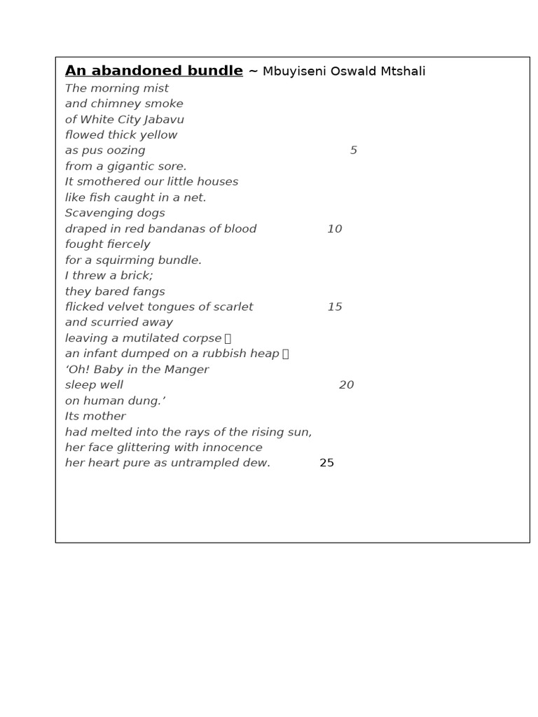 An Abandoned Bundle | PDF