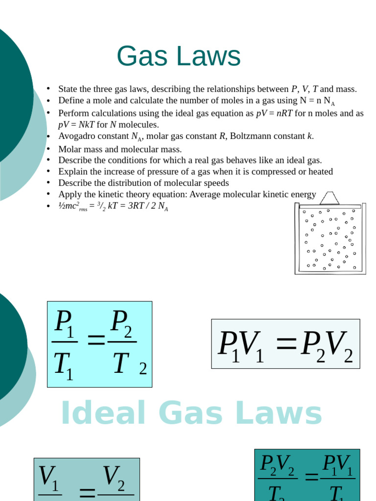 Gas Laws L1 - Boyles, Charles and Pressure Laws | PDF | Gases | Mole (Unit)