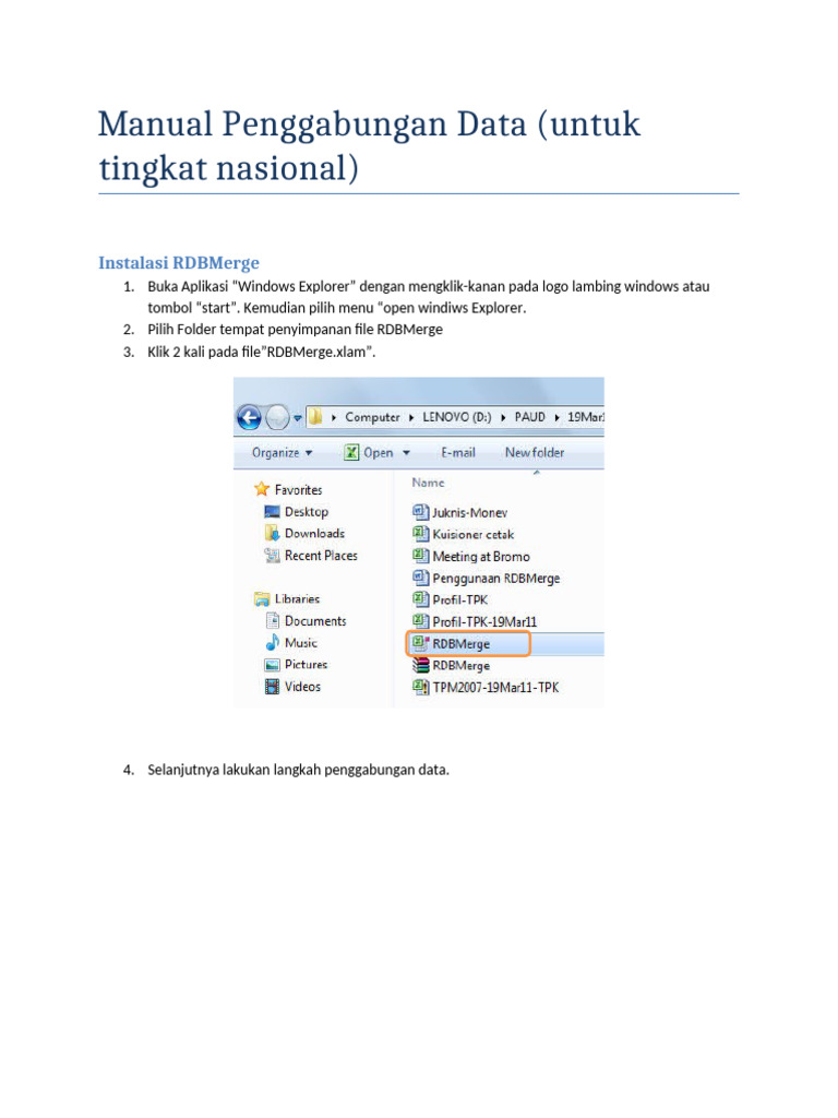 Penggunaan RDBMerge | PDF