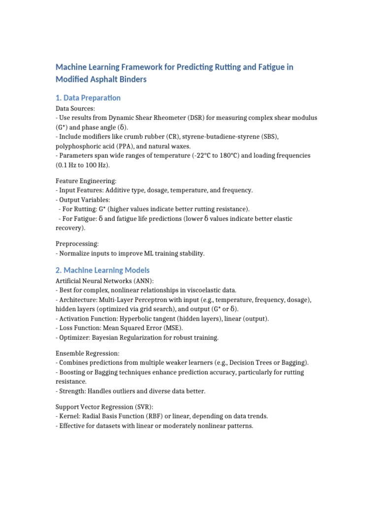 ML Framework Rutting Fatigue | PDF | Machine Learning | Learning