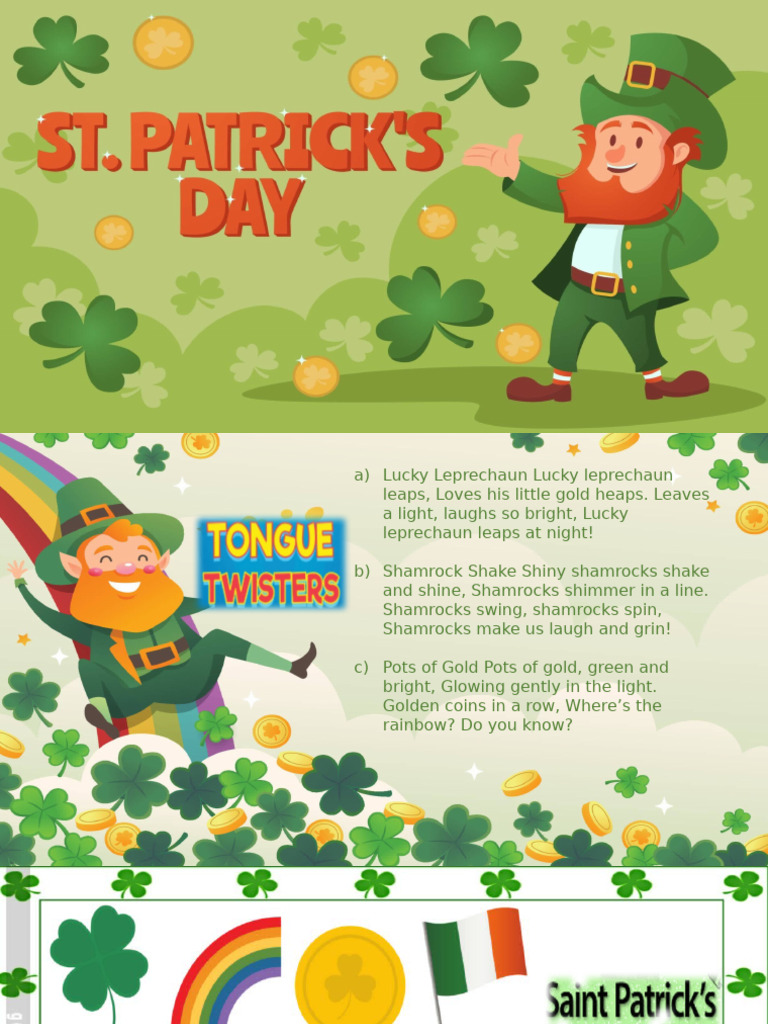 Saint Patricks Day Tongue Twister and Vocabulary | PDF