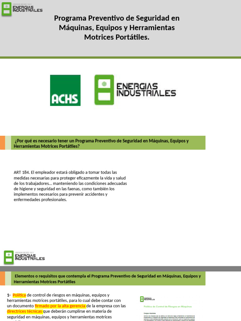 Programa de Seguridad en Maquinas | PDF