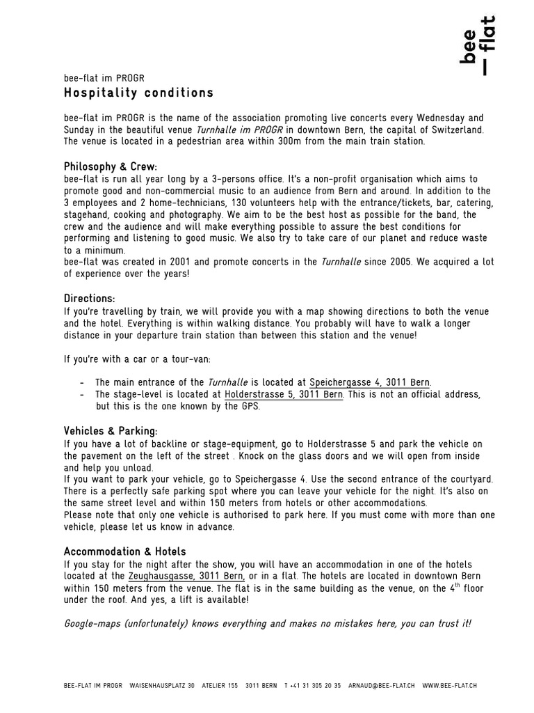 Hospitality Rider Bee-Flat | PDF