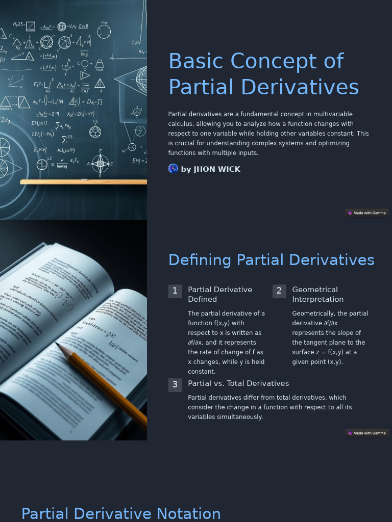 Basic Concept of Partial Derivatives | PDF | Derivative | Function (Mathematics)
