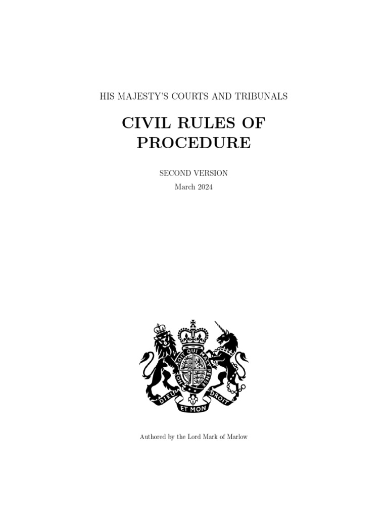 Civil Procedure Rules Overview 2024 | PDF | Discovery (Law) | Summary ...