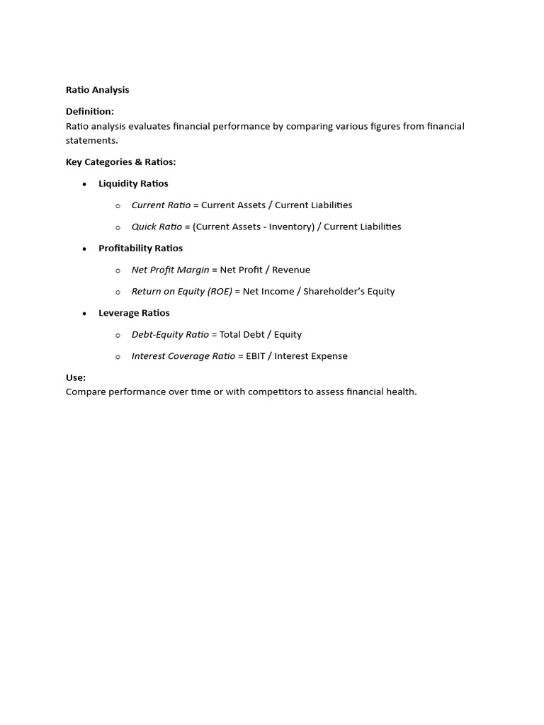 Financial Ratio Analysis Guide | PDF
