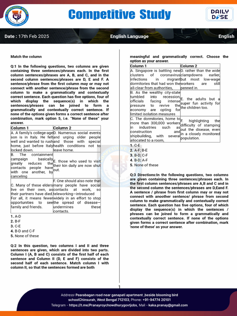 English Language - English - 17th Feb 2025 | PDF