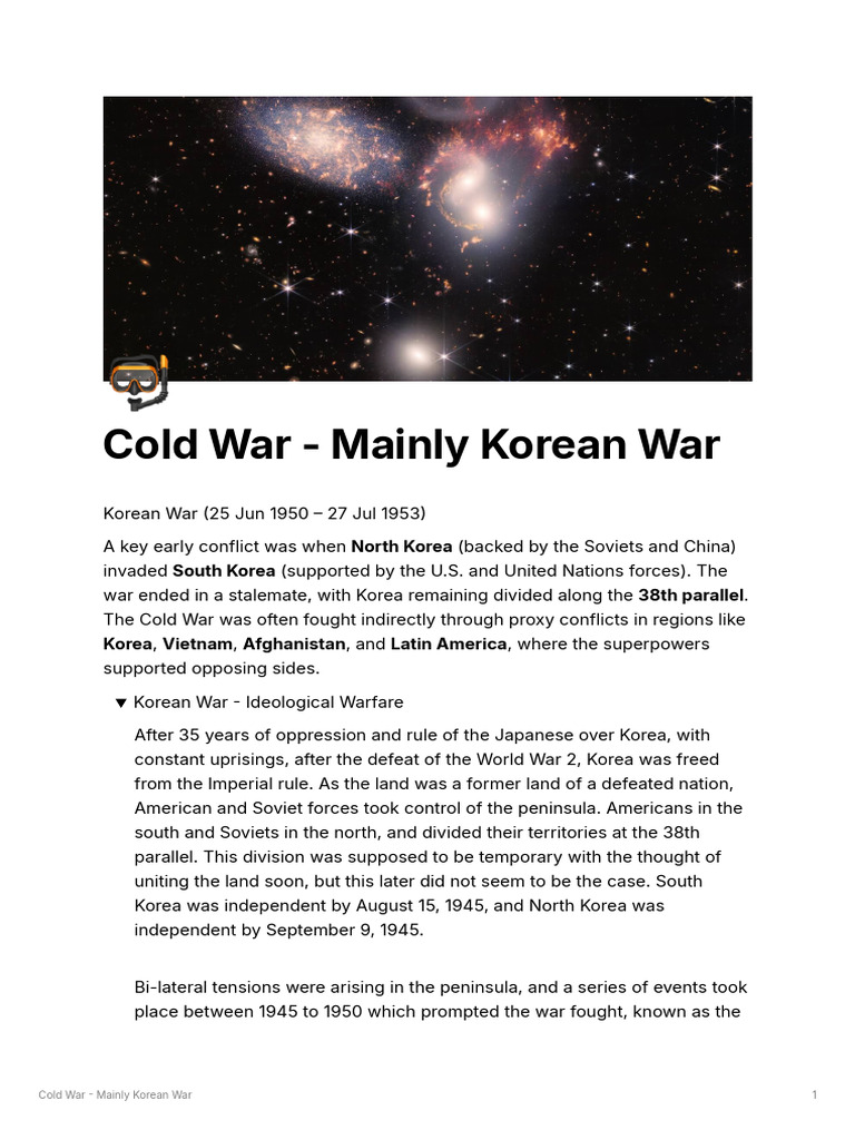 Cold War - Mainly Korean War | PDF | Cold War | Korean War