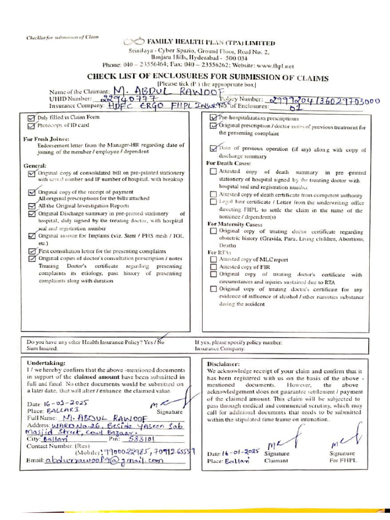 Claim Form | PDF