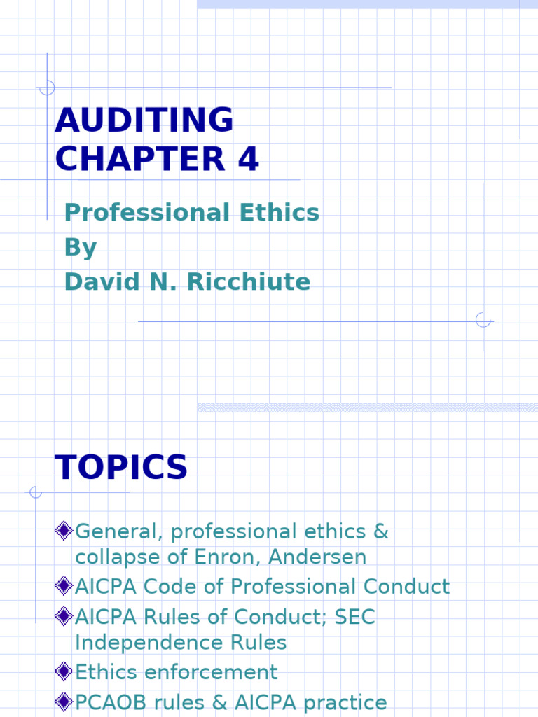 Auditing Principles and Practices - I - Ricchiute8e Ab - Az.ch04 | PDF | Generally Accepted ...
