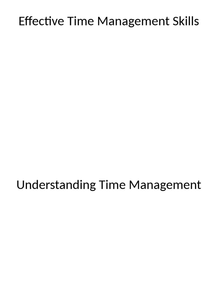 Time Management Skills | PDF