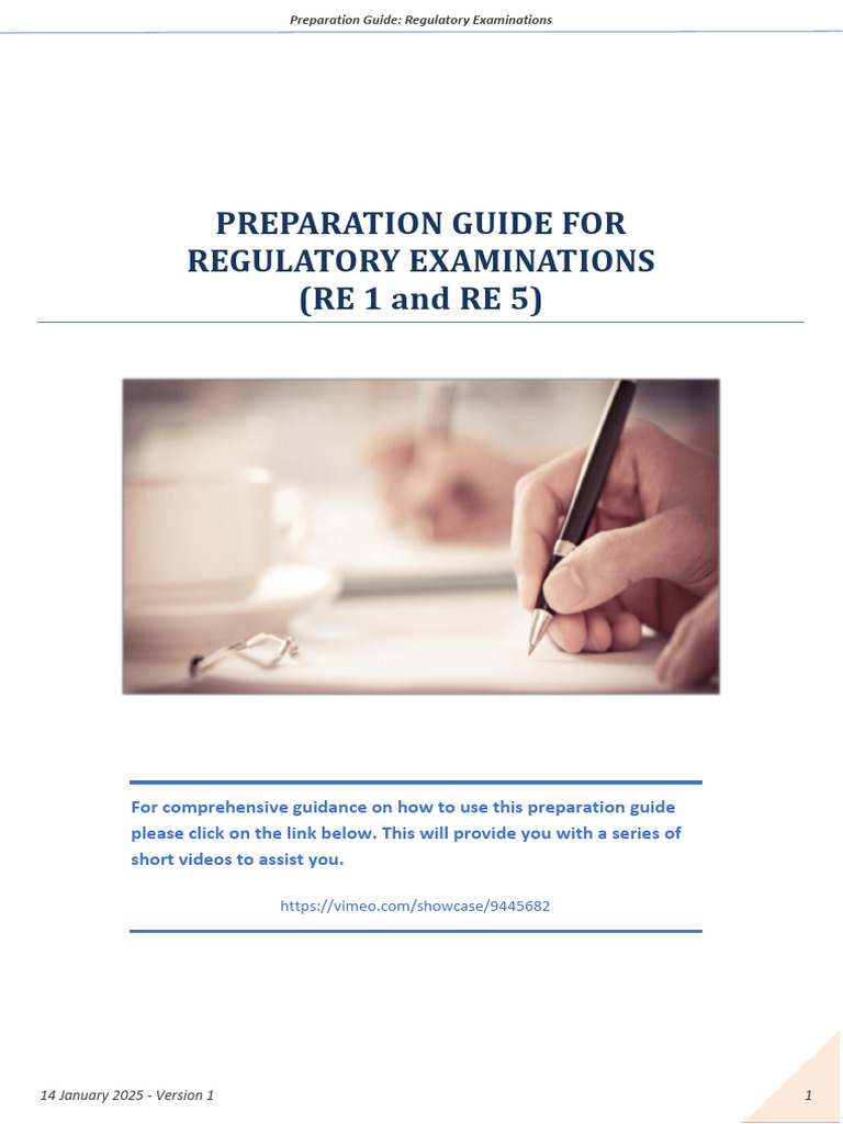 RE1 and RE5 Preparation Guideline | PDF | Multiple Choice | Question