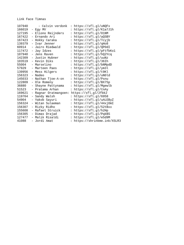 Link Facepack Timnas | PDF